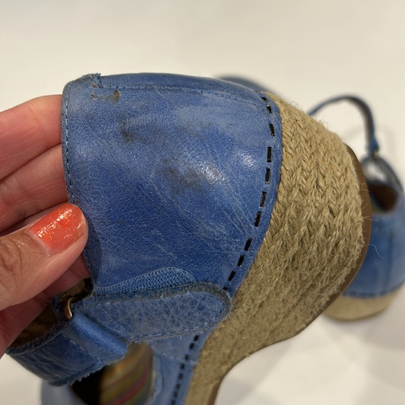 Dansko | Shoes | Dansko Blue Leather Mary Jane Clog With Jute Sole 37 ...